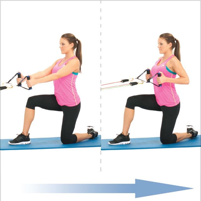 Kneeling Back Row With Tube Bands by Mz Coffee - Exercise How-to - Skimble