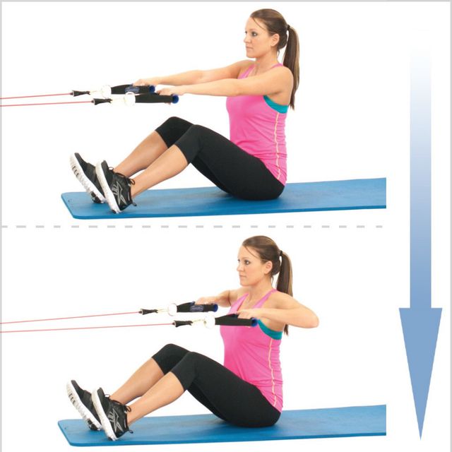 Seated High Row With Tube Bands by Mz Coffee - Exercise How-to - Skimble