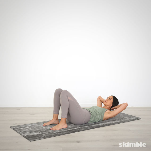 Crunches with Knee Hugs - Exercise How-to - Workout Trainer by Skimble