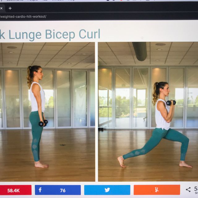 Back Lunge Bicep Curl by Scott Lorimer - Exercise How-to - Skimble
