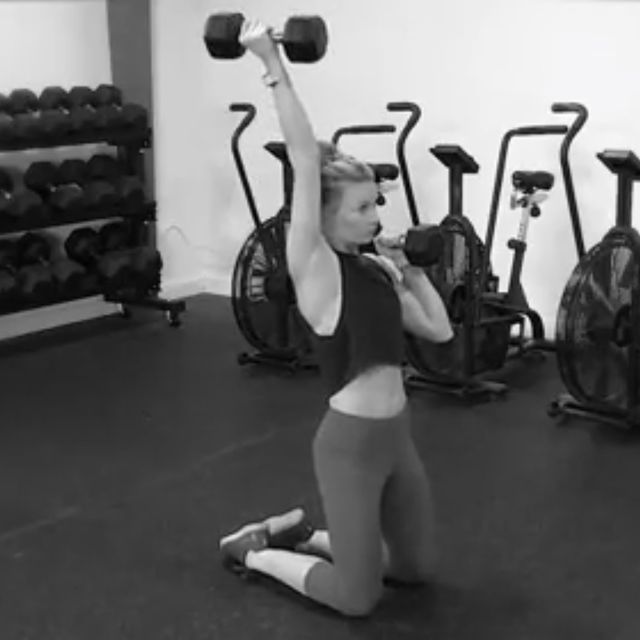 Kneeling Alternating DB Push Press - Exercise How-to - Workout Trainer ...