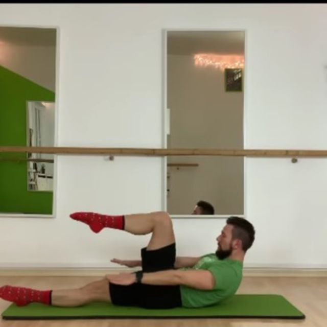 Single Leg Crunch Lift Point Feet Arms Back Feet Flexed by Rushfitness ...