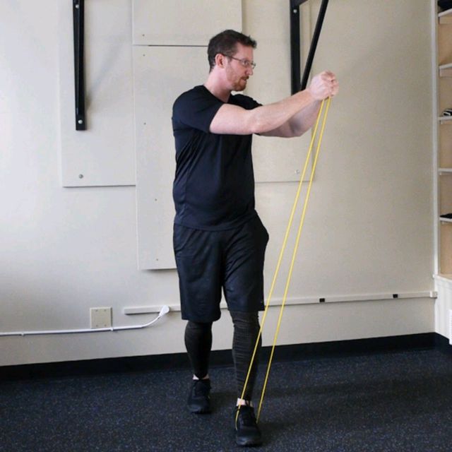 Torso Twist Chop - Standing Band - Exercise How-to - Workout Trainer by ...