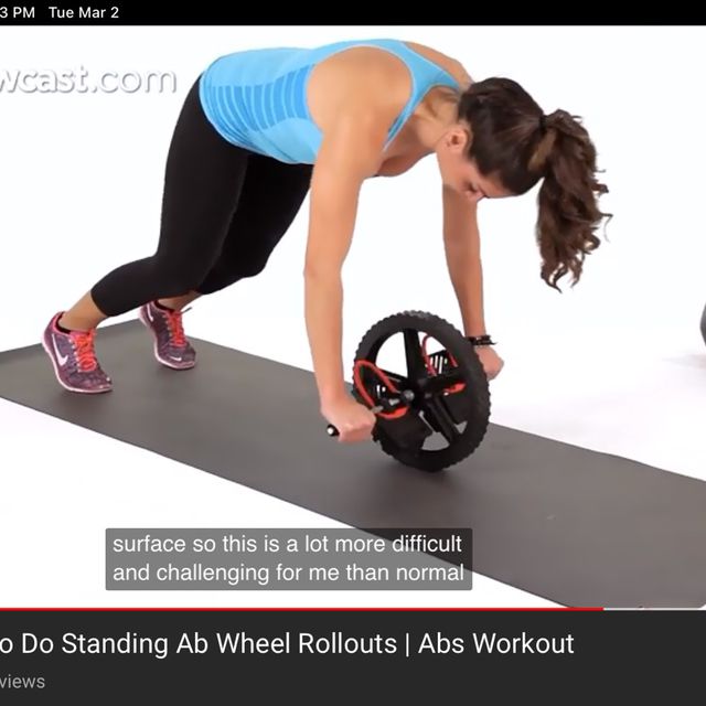 On Knees Hands On Ab Wheel Roll Ins And Outs by Melissa L. - Exercise ...