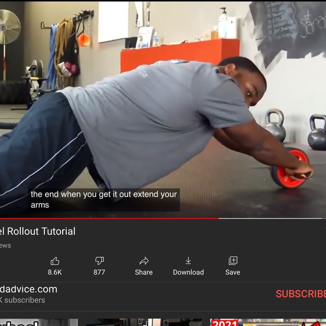 On Knees Hands On Ab Wheel Roll Ins And Outs by Melissa L. - Exercise ...