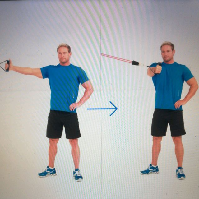 Single-Arm Chest flies (with bands) by Titanshores _ - Exercise How-to ...