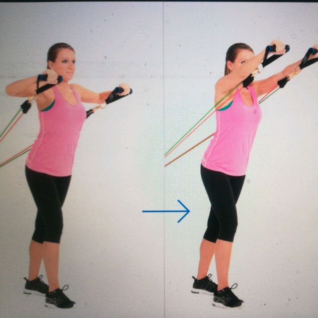 Standing Chest Press With Bands - Exercise How-to - Skimble