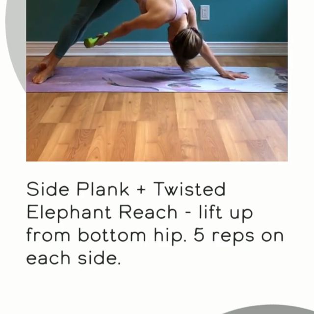 Side Plank+ Twisted Elephant reach - Exercise How-to - Workout Trainer ...