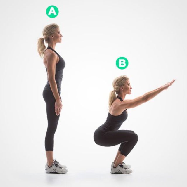 Air Squats with Arm Reaches - Exercise How-to - Workout Trainer by Skimble