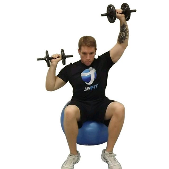 Seated Alternating Military Press by Reese Dawson - Exercise How-to ...