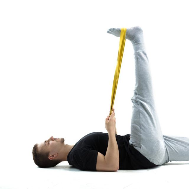 Lying Hamstring Stretch Right by Khaled B. - Exercise How-to - Skimble