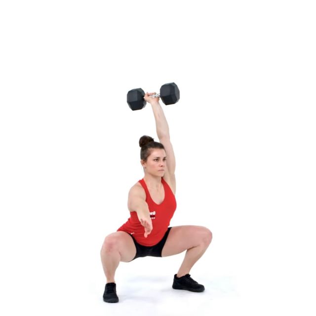 Dumbbell Overhead Squat Left by Ömer Köseoğlu - Exercise How-to - Skimble