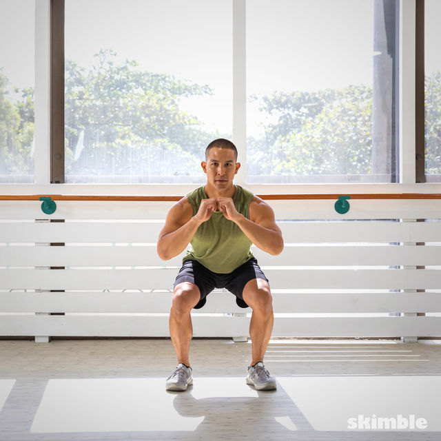 Squat Side Kicks - Exercise How-to - Skimble Workout Trainer