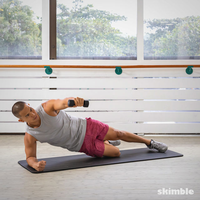 Kneeling Right Side Plank Raises - Exercise How-to - Skimble
