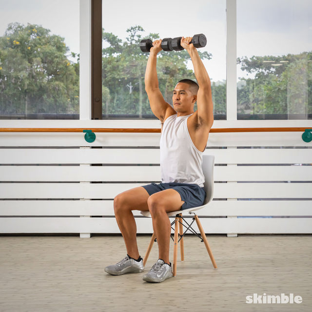 Seated Dumbbell Press - Exercise How-to - Skimble Workout Trainer