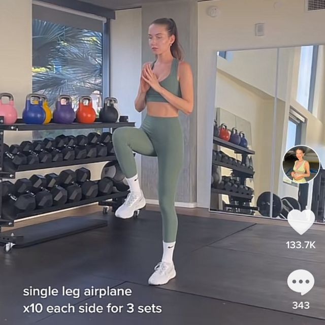 Single Leg Airplane - Exercise How-to - Workout Trainer by Skimble