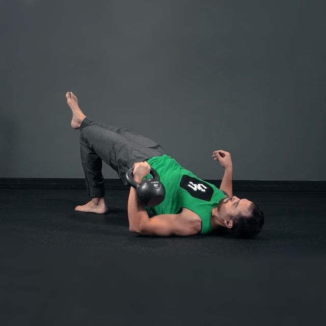 One Leg Bridge Chest Press (L) - Exercise How-to - Workout Trainer by ...