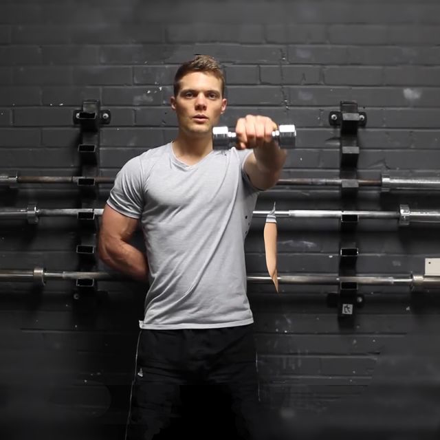 One Arm Front Raise (L) by Ömer Köseoğlu - Exercise How-to - Skimble