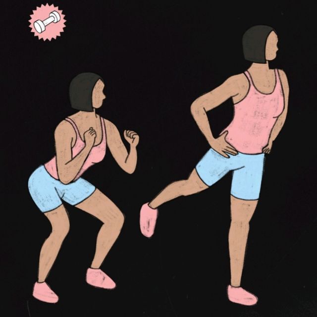 Squat Kickback by April Chaney - Exercise How-to - Skimble