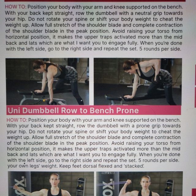 Uni Dumbbell Row To Bench por Christina H. - Ejercicio Cómo hacerlo ...