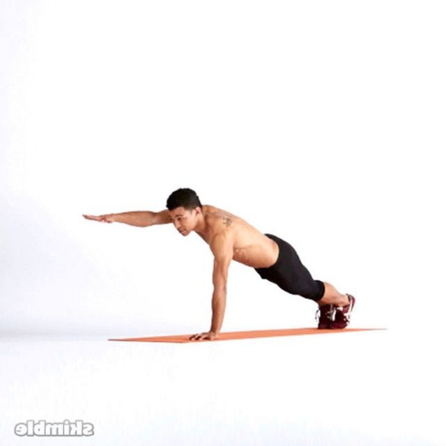 Plank with R Arm Lift by Brian Fallon - Exercise How-to - Skimble