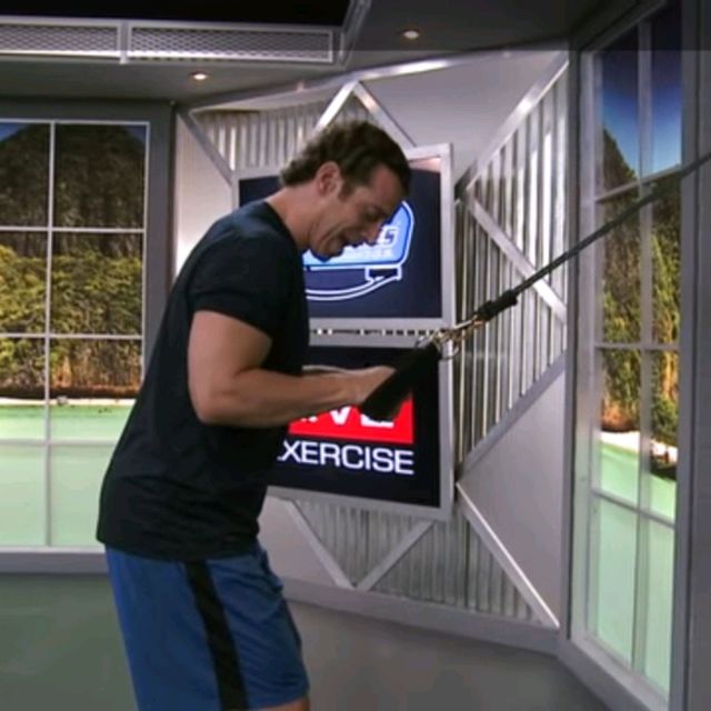 Bands Standing Hammer Triceps Kickdown by Frank Roodenburg - Exercise ...