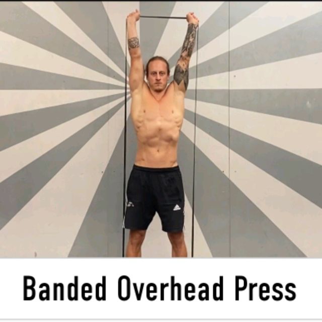 Banded Overhead Press por Alex 🌊. - Ejercicio Cómo hacerlo - Skimble