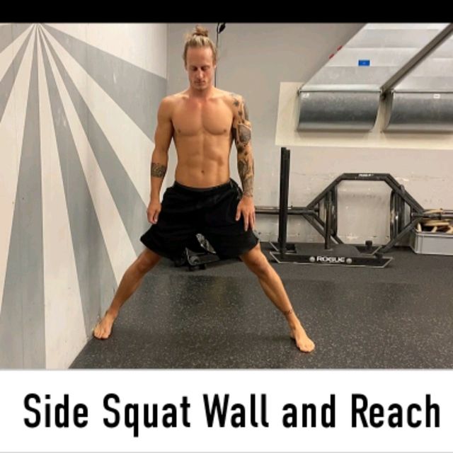 Side Squat Wall And Reach by Alex 🌊. - Exercise How-to - Skimble