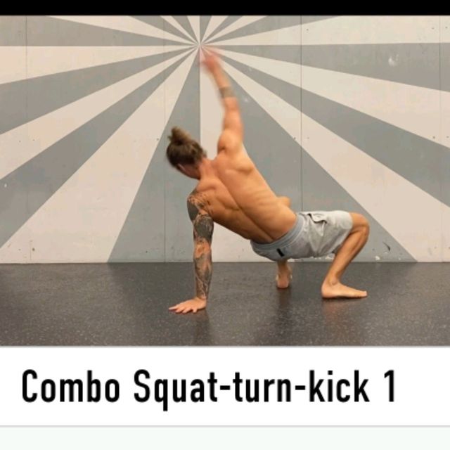 Combo Squat-turn Kick by Alex 🌊. - Exercise How-to - Skimble