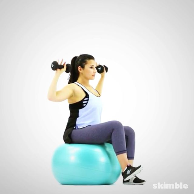 Balancing Ball Shoulder Press - Exercise How-to - Skimble