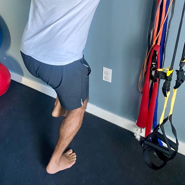 raised heel single leg raise-knee bent calf raise by Tony M. - Exercise ...