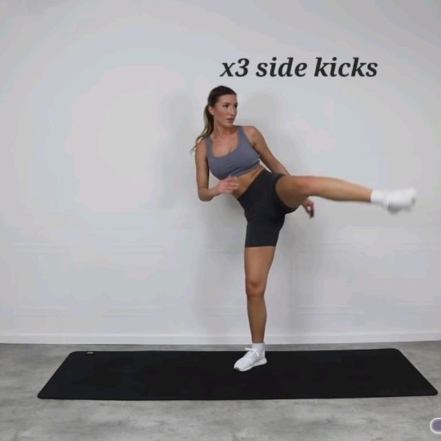 3 Side Kicks To Fast Feet (R) by Erinn Shea - Exercise How-to - Skimble