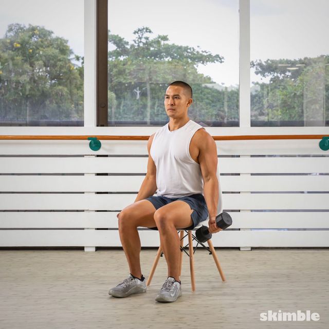 One Arm Seated Lateral Raise (L) by Ömer Köseoğlu - Exercise How-to ...