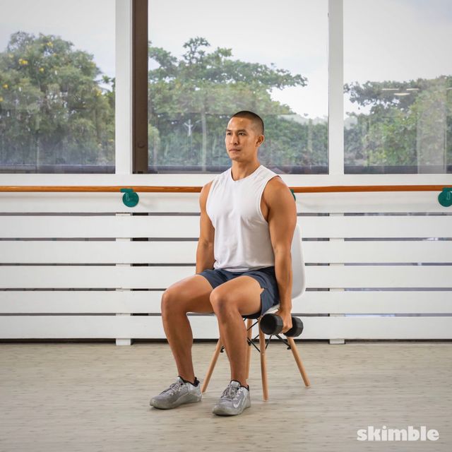 One Arm Seated Front Raise (L) by Ömer Köseoğlu - Exercise How-to - Skimble