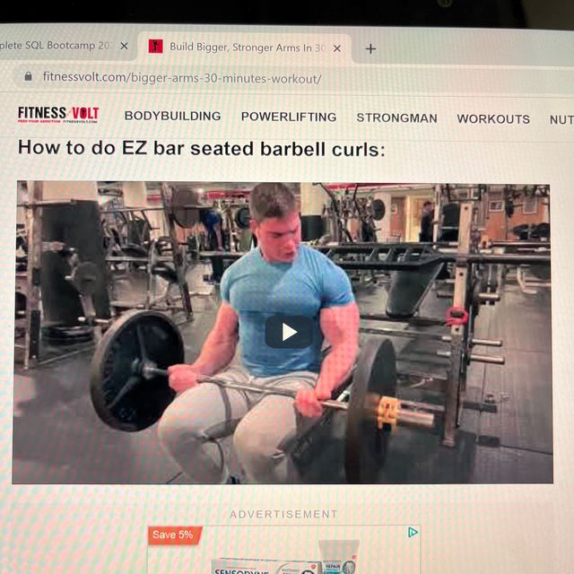 Seated Barbell Curl by Ryan R. - Exercise How-to - Skimble