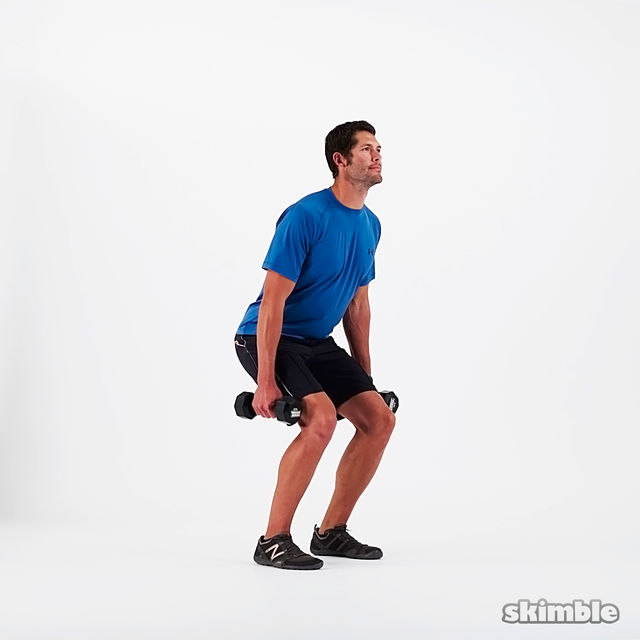 Dumbbell Squats - Exercise How-to - Skimble Workout Trainer