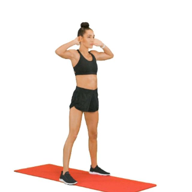 SQUAT TO OPPOSITE ANKLE TAP by Kimberly C. - Exercise How-to - Skimble