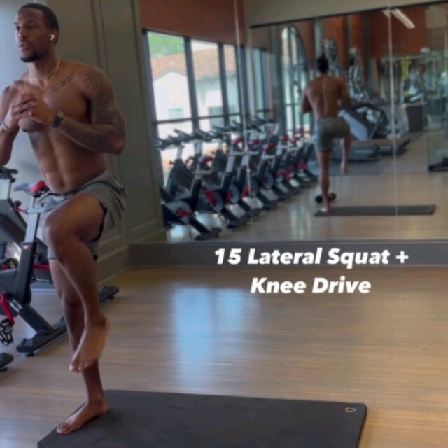 Lateral Squat And Knee Drive by Martel Berry - Exercise How-to - Skimble