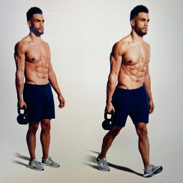 Kettelbbel Walk Single Arms by Piotr Chopcian - Exercise How-to - Skimble