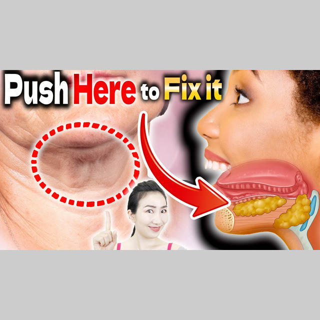 Push Sublingual Gland with Tongue to Drain Lymph and Tighten Under Jaw ...