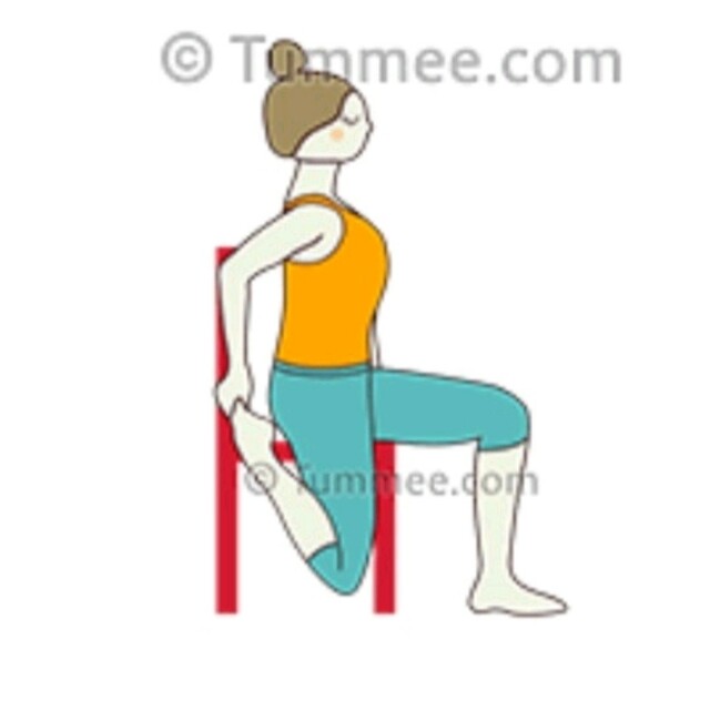 Right Chair Quad Stretch by Angel Ehrlich - Exercise How-to - Skimble