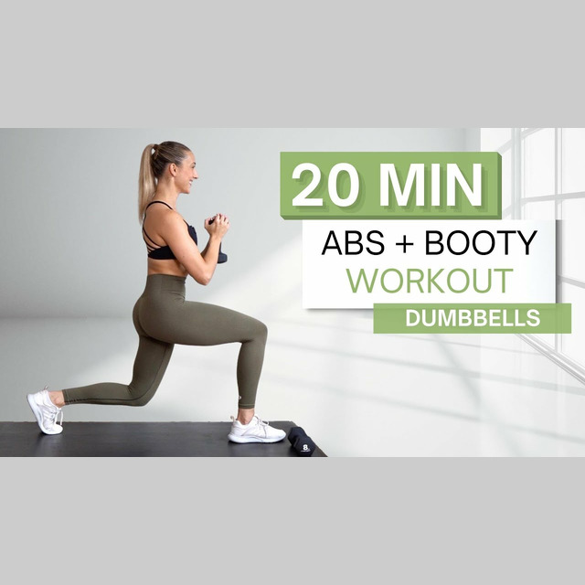 20 min ABS AND BOOTY WORKOUT | With Dumbbells | Legs, Glutes and Core ...