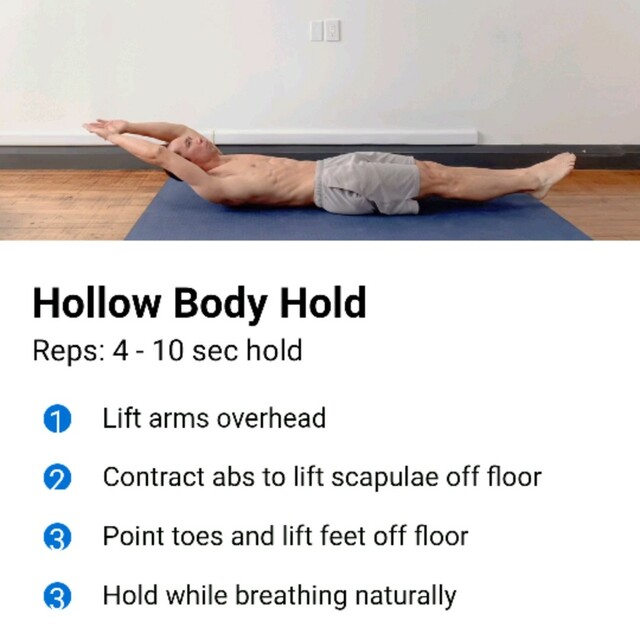 Hollow Body Hold by Eo 4wellness - Exercise How-to - Skimble