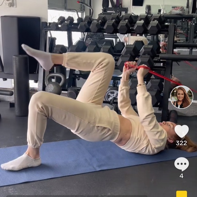 Glute Bridge Knee Raise Band Pull by Miss M. - Exercise How-to - Skimble