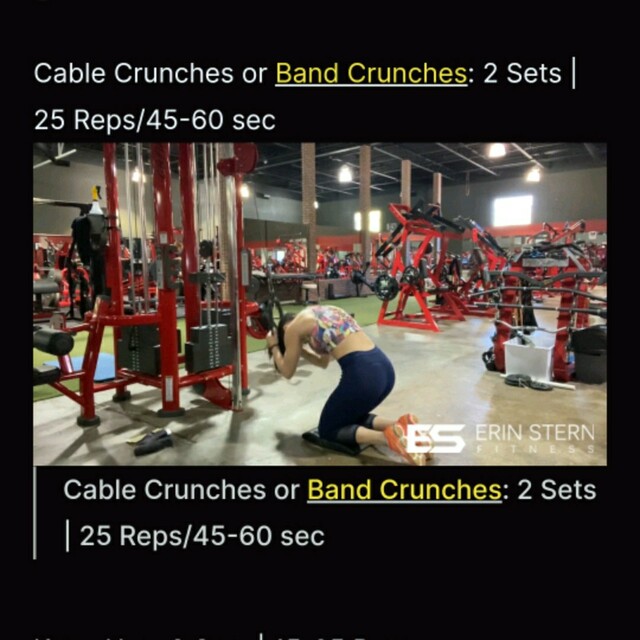 Cable Crunches or Band Crunches: 2 Sets | 25 Reps/45-60 sec by Corporal ...