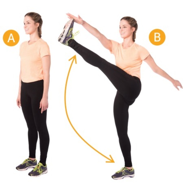 Standing Leg Toe Touch by Donnie Berry - Exercise How-to - Skimble