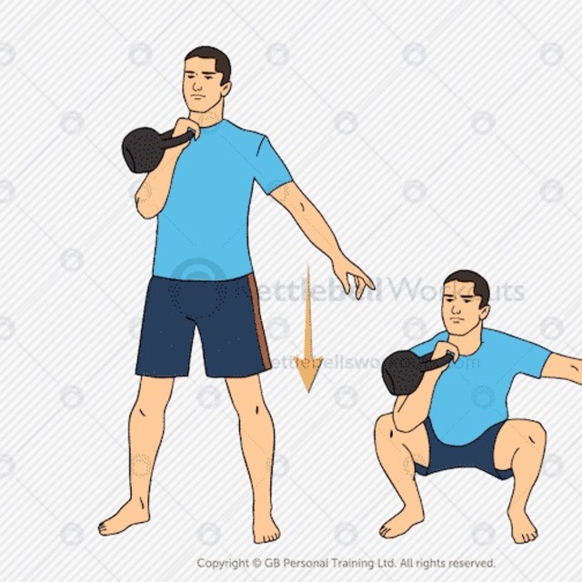 Kettlebell Front Squat by Novomir K. - Exercise How-to - Skimble