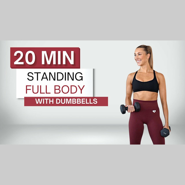 20 min STANDING DUMBBELL WORKOUT | Full Body | No Repeats | Warm Up ...