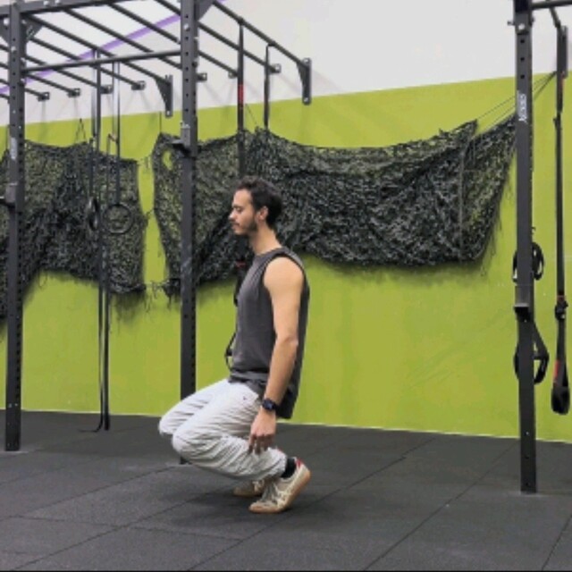 Heel Elevated Low Squat Hold by Alex 🌊. - Exercise How-to - Skimble