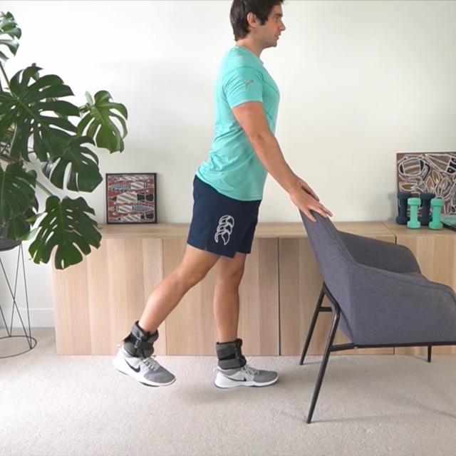 Standing rear leg lifts w. ankle weights (R) by Ömer K. - Exercise How ...